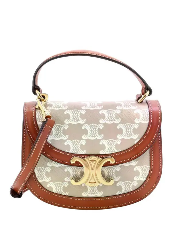Celine Triomphe Besace Clea Top Handle Satchel - Neutrals