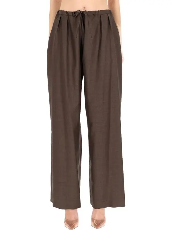 Loulou De Saison Wide-leg Virgin Wool Pants - Brown