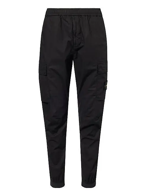Stone Island Cotton Cargo Trousers - Black