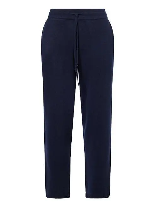 Soft Goat Straight-leg Knitted Cashmere Trousers - Navy