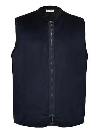 Soft Goat Wool And Cashmere-blend Vest - Navy