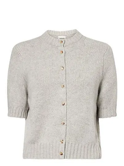 Khaite Nora Stretch-cashmere Cardigan - Heather Grey