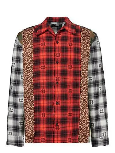 Amiri Spliced Ma Quad Cotton Flannel Shirt - Multi