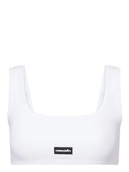 CASEY JEAN BY JEAN VINTAGE Stretch-woven Crop Top - White