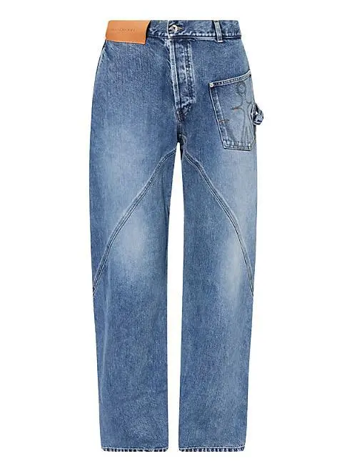 JW Anderson Twisted Workwear Straight-leg Jeans - Mid Blue