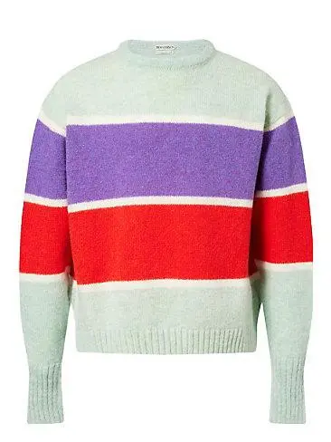 JW Anderson Striped Crewneck Wool Jumper - Mint