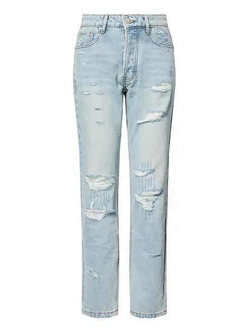 CASEY JEAN BY JEAN VINTAGE Washed Straight-leg Denim Jeans - Washed Blue