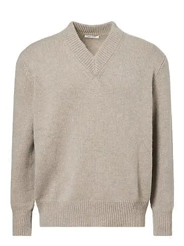 Soft Goat V-neck Cashmere Jumper - Greige