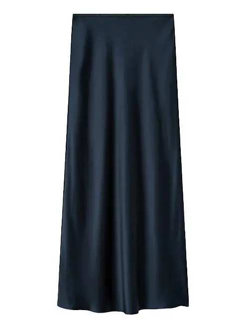 JOSEPH Isaak Silk-satin Maxi Skirt - Indigo
