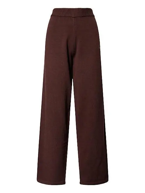 RU & ROCKA Oversized Brand-embroidered Knitted Jogging Bottoms - Brown
