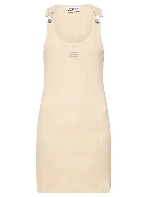 Jean Paul Gaultier Ribbed Sleeveless Mini Dress - Nude