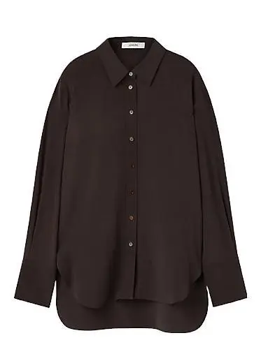 JOSEPH Crepe-de-chine Silk Blouse - Cocoa