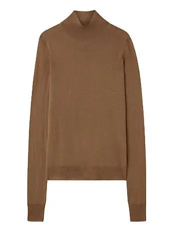 JOSEPH Cashair High-neck Cashmere Jumper - Cinnamon