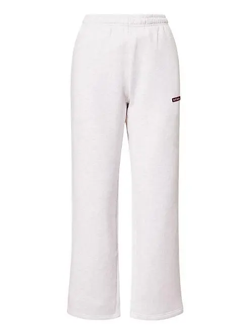 RU & ROCKA Core Straight-leg Cotton-blend Jogging Bottoms - Grey / Burgundy