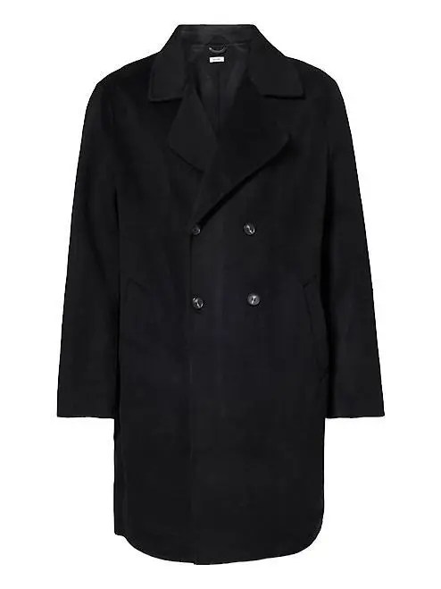 Soft Goat Wool And Cashmere-blend Coat - Black