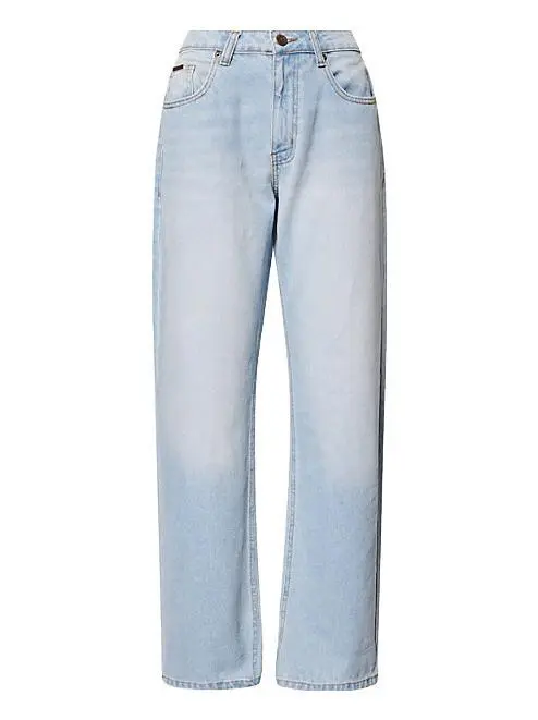 RU & ROCKA Vintage Fit Straight-leg Denim Jeans - Light Wash
