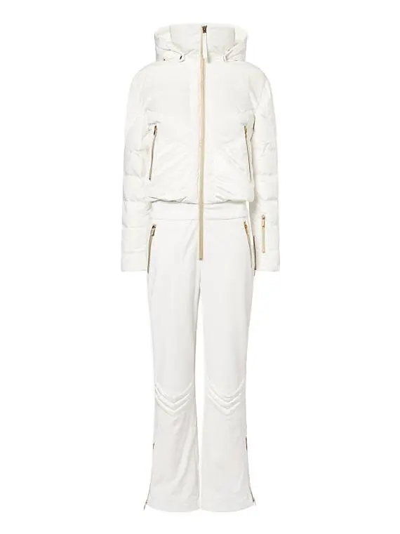 MY SUNDAY SKI Chevron Ski Suit - White Velvet