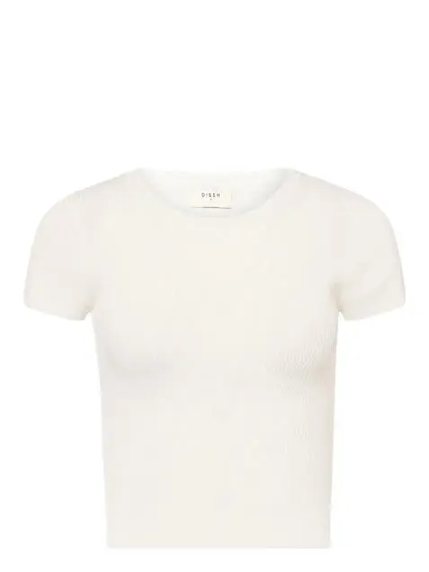Dissh Ribbed Stretch-knit T-shirt - White