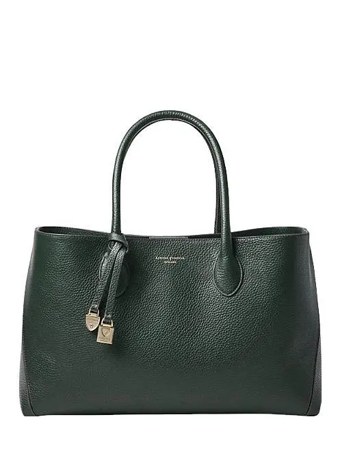 ASPINAL OF LONDON Leather London Tote Bag - Alpine Green