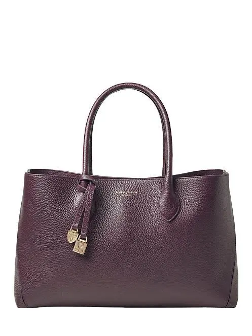 ASPINAL OF LONDON Leather London Tote Bag - Fig