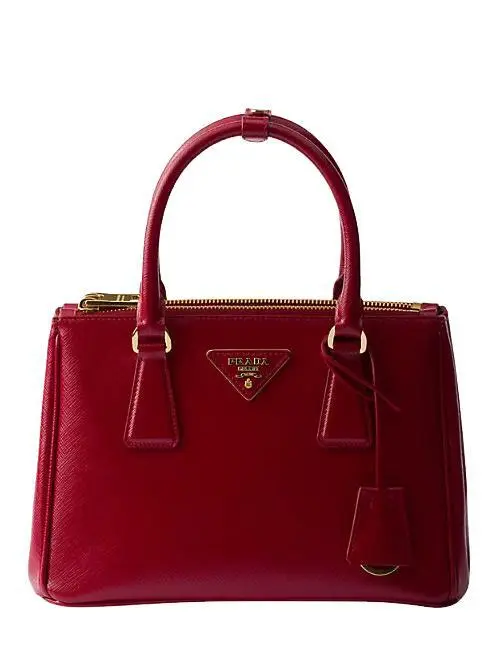 Prada Galleria Small Patent Saffiano Leather Bag - Red
