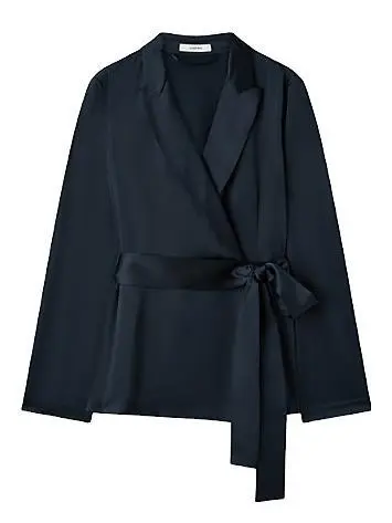 JOSEPH Archer Silk-satin Jacket - Indigo