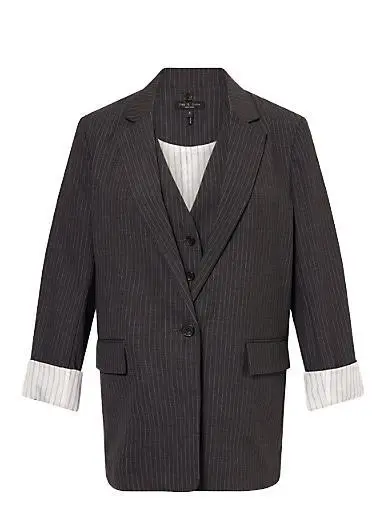 Rag & Bone Jennifer Striped Stretch-wool Blend Blazer - Gresp