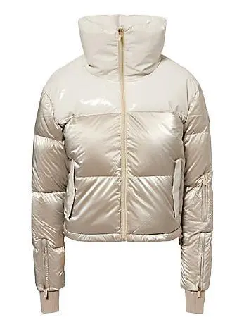 MY SUNDAY SKI Cropped Bomber Ski Jacket - Champagne Shimmer