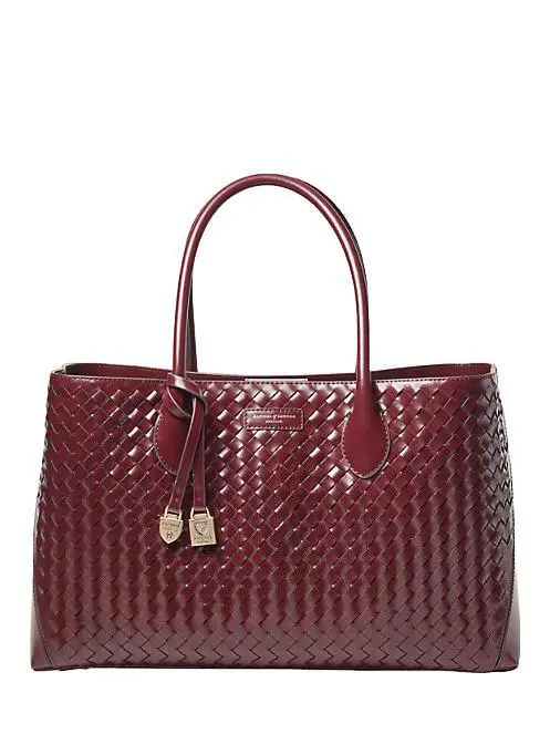 ASPINAL OF LONDON Leather Tote Bag - Burgundy