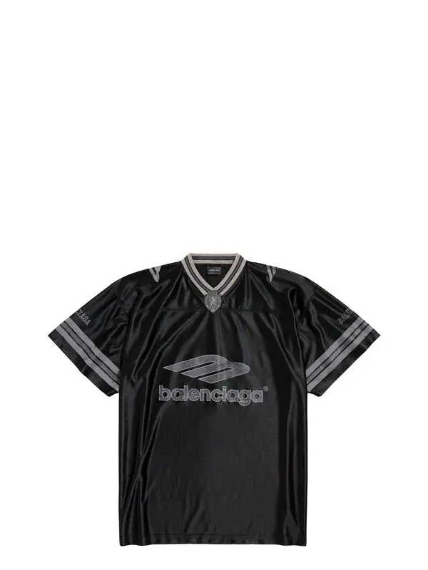 Balenciaga 3b Football V-neck T-shirt Oversized - Black