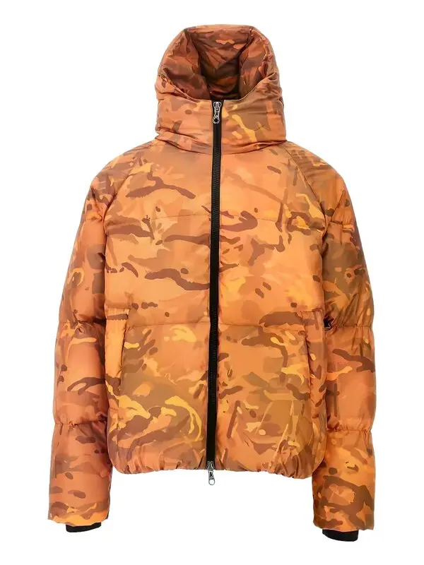 COLE BUXTON Camouflage-print Puffer Jacket - Orange