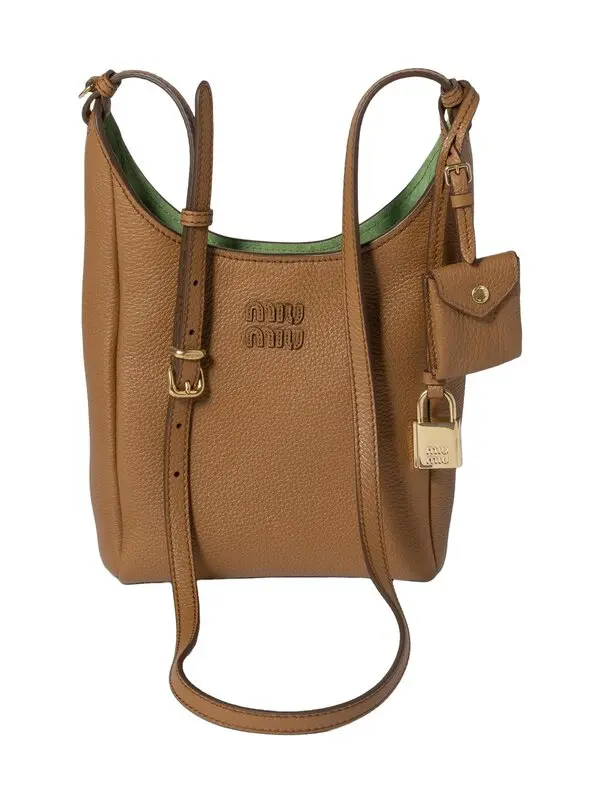 Miu Miu Leather Bucket Bag - Caramel/larch Green