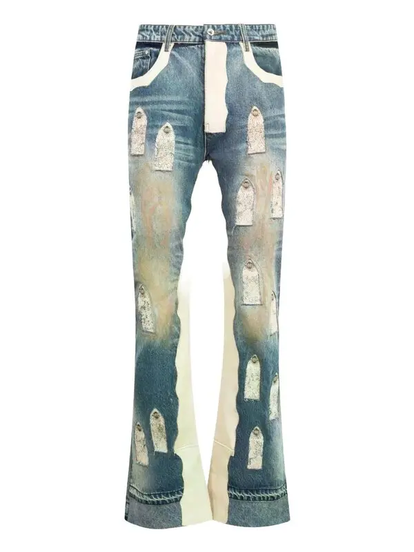 WHO DECIDES WAR BY EV BRAVADO Howdy Appliqué Jeans - Blue