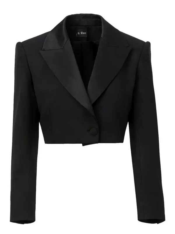 IL VOLO Coco Cropped Blazer - Black
