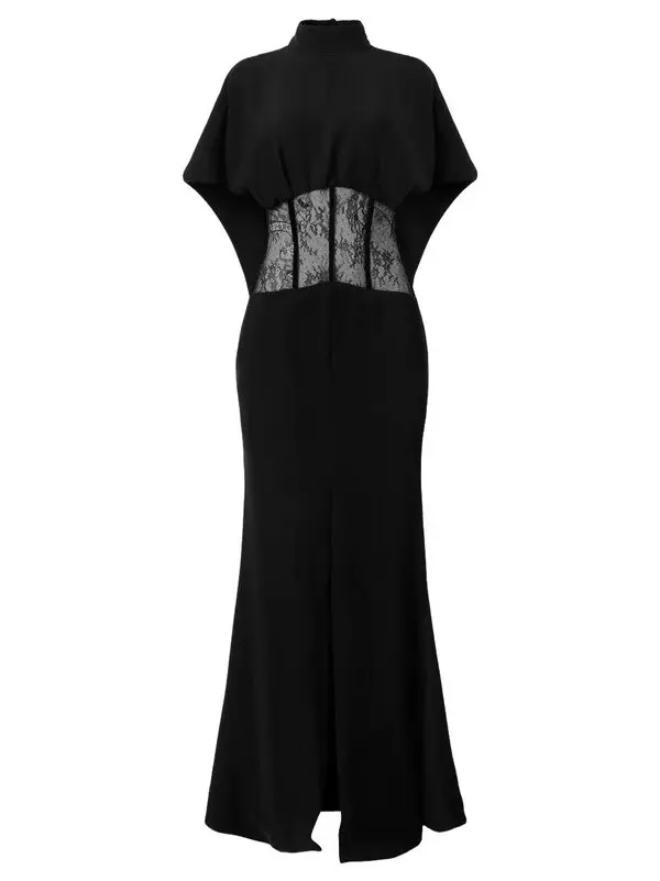 ARAFTU Lace-detail Maxi Dress - Black