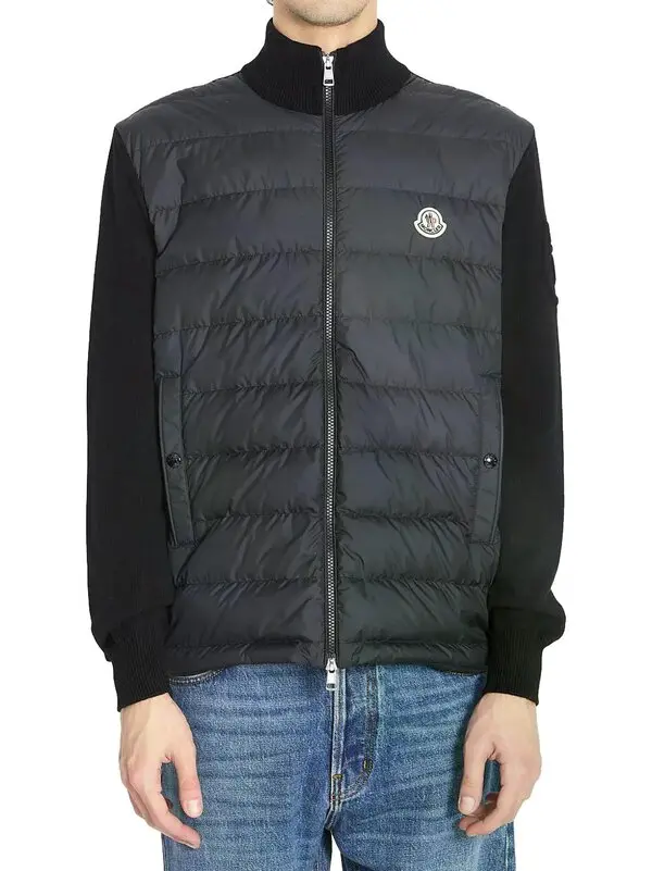 Moncler Padded Cotton Cardigan - Black