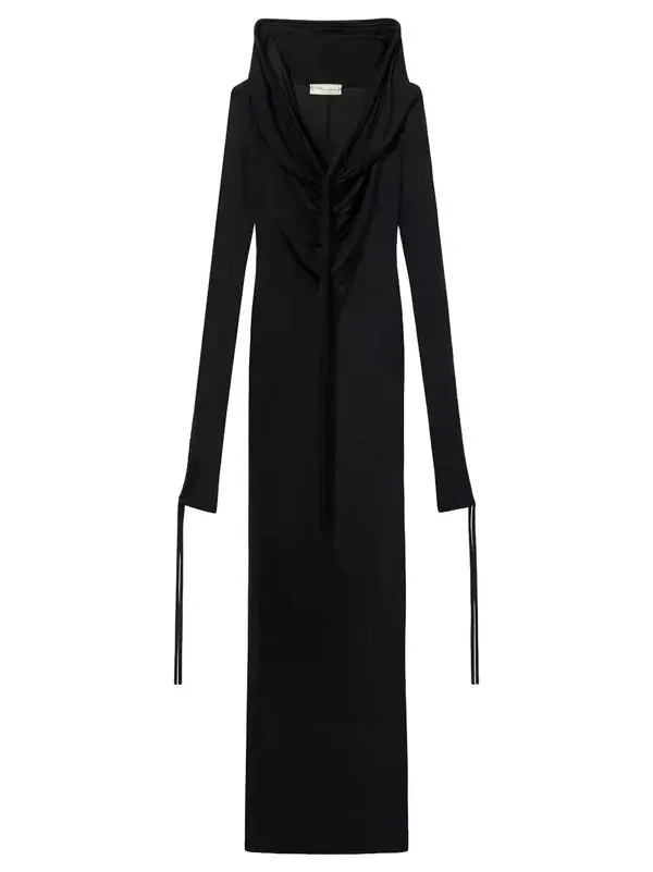 Blumarine Hooded Maxi Dress - Black