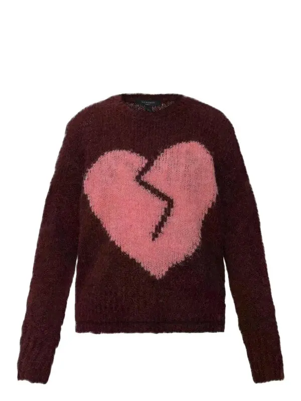 ALLSAINTS Heart-intarsia Sweater - Red