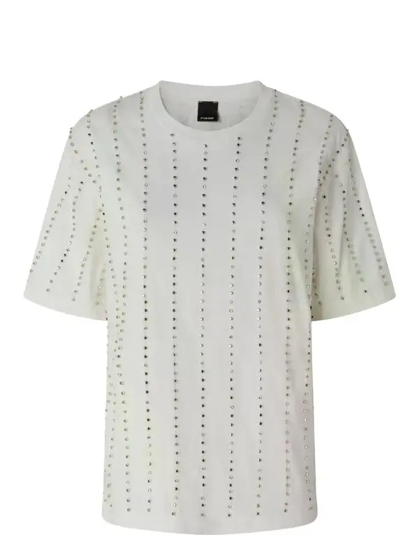 Pinko Embellished Round-neck T-shirt - White
