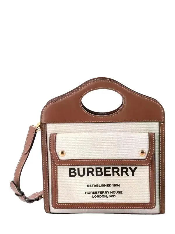 Burberry Logo Pocket Tote With Mini Crossbody Bag - Brown