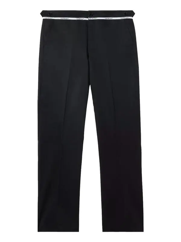 Off-White Wool Flare Trousers - Black