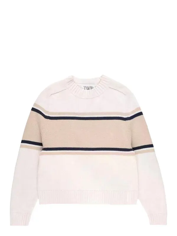 TWP Striped Crew-neck Sweater - Neutrals