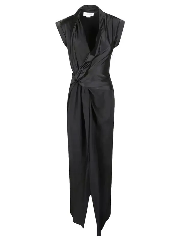 Victoria Beckham Asymmetric Midi Dress - Black