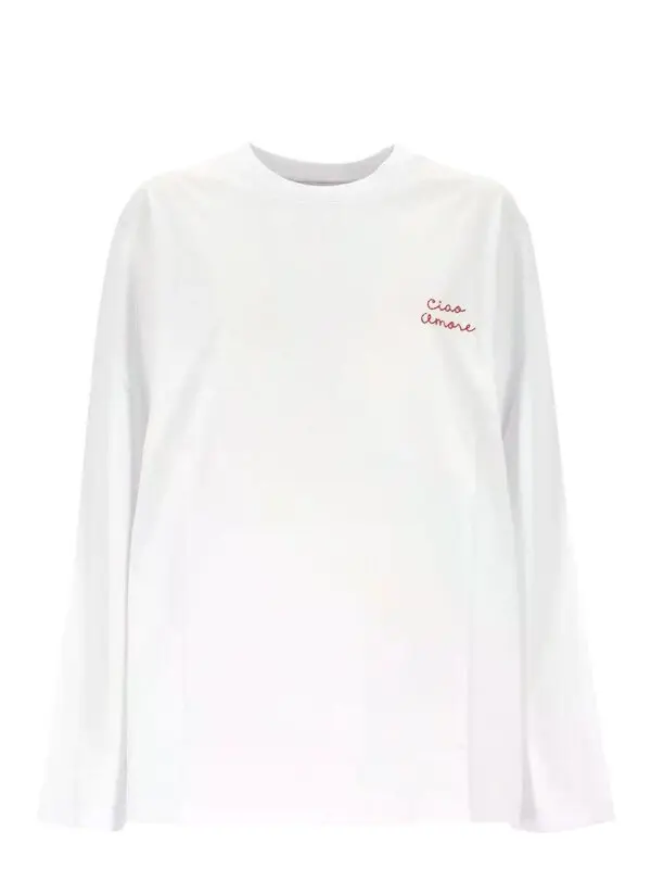Giada Benincasa Embroidered Long-sleeved T-shirt - White