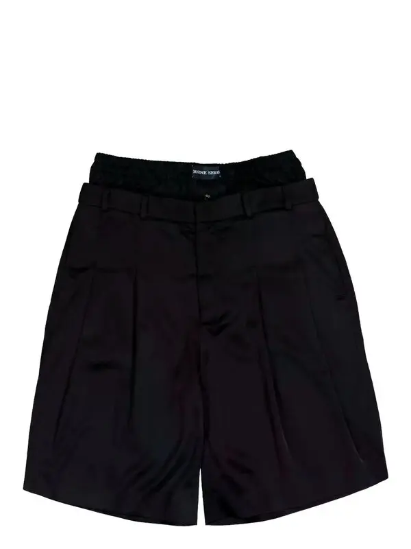MARINE SERRE Waisted-detail Draped Shorts - Black