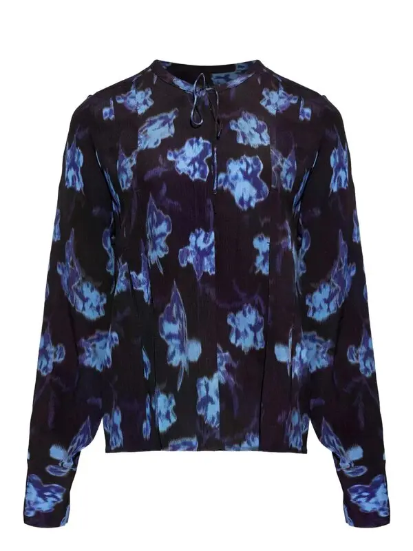 Rag & Bone Floral-print Long-sleeve Blouse - Black