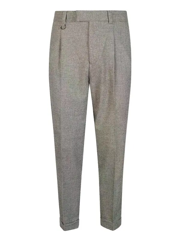 PAOLO PECORA Check Trousers - Neutrals