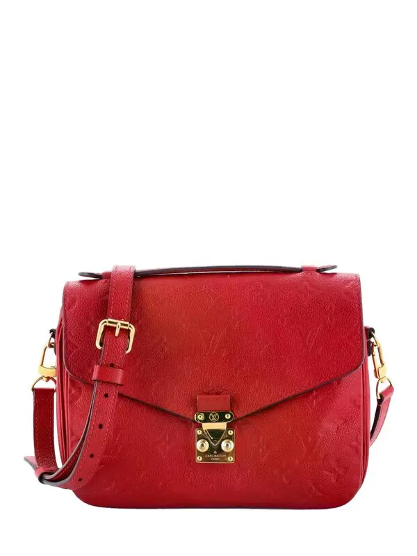 LOUIS VUITTON Pochette Metis Monogram Empreinte Leather Crossbody Bag - Red