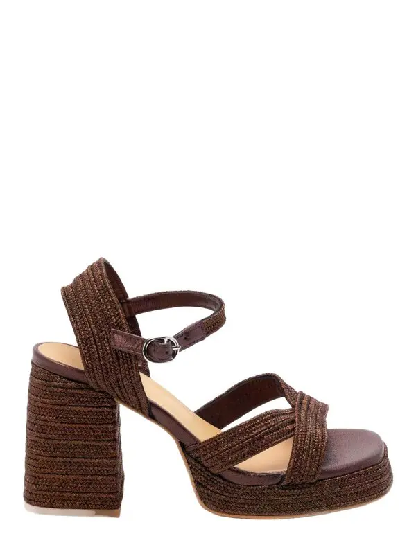 CastaÑer Platform Block Heel Sandals - Brown