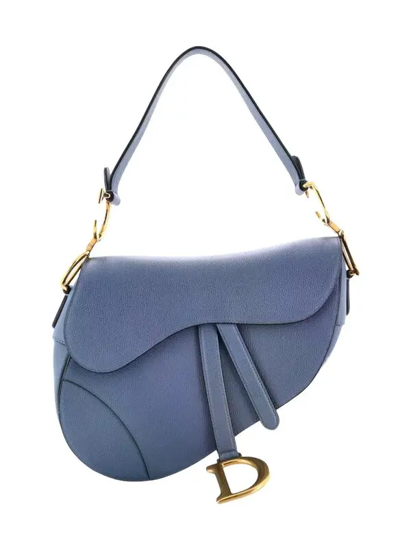Dior Saddle Handbag Leather Medium Shoulder Bag - Blue